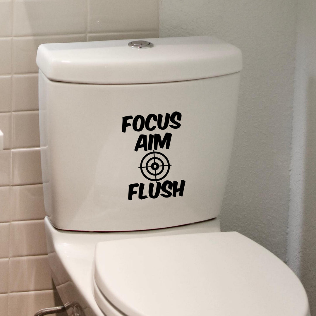 Focus Aim Flush Toilet Sticker | Bathroom Stickers – 38k Vinyl Graphics
